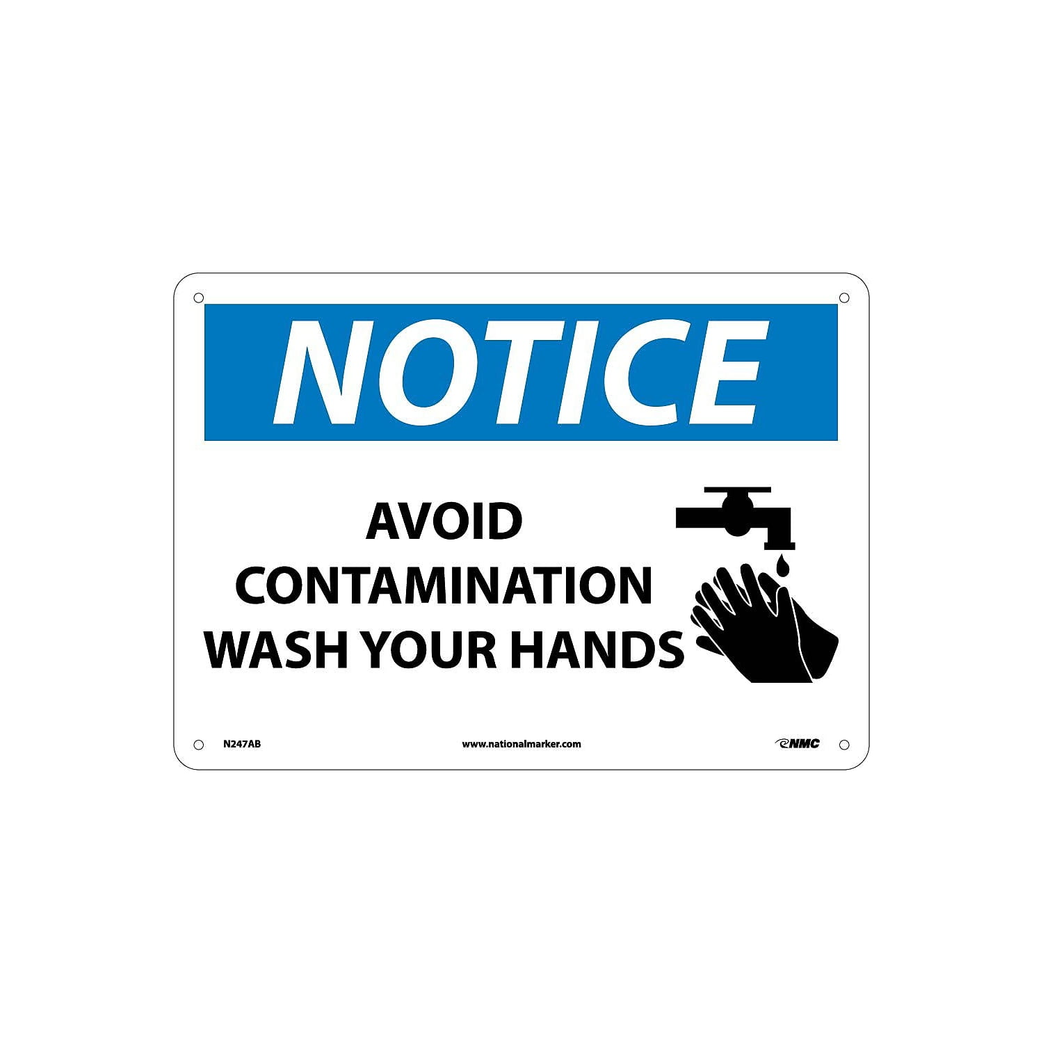 National Marker Notice Signs; Avoid Contamination Wash Your Hands ...