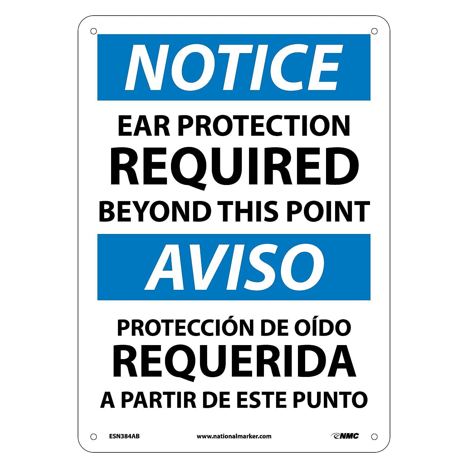 National Marker Notice Signs; Ear Protection Required Beyond This Point ...