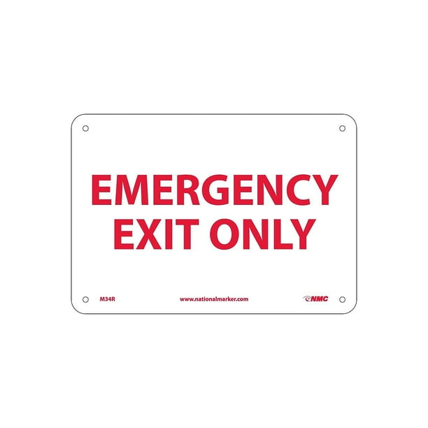 National Marker Notice Signs; Emergency Exit Only 7X10 Rigid Plastic ...