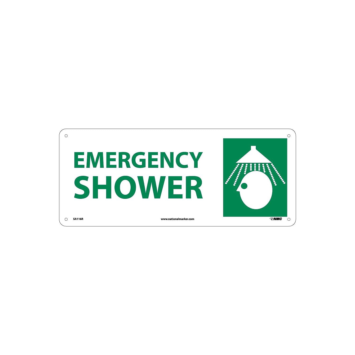 National Marker Notice Signs; Emergency Shower (W/Graphic) 7X17 Rigid ...