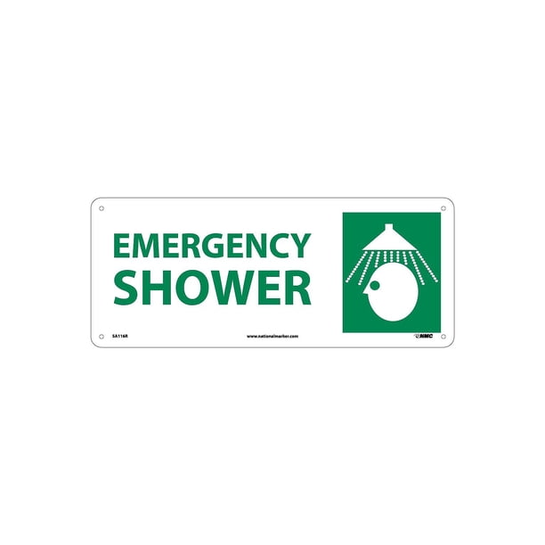National Marker Notice Signs; Emergency Shower (W/Graphic) 7X17 Rigid ...