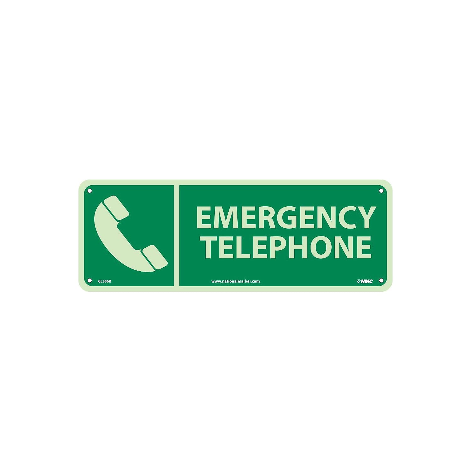 National Marker Notice Signs; Emergency Telephone 5X14 Glow Rigid ...