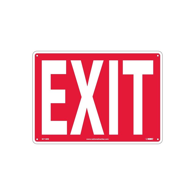 National Marker Notice Signs; Exit 10X14 Rigid Plastic M718RB - Walmart.com