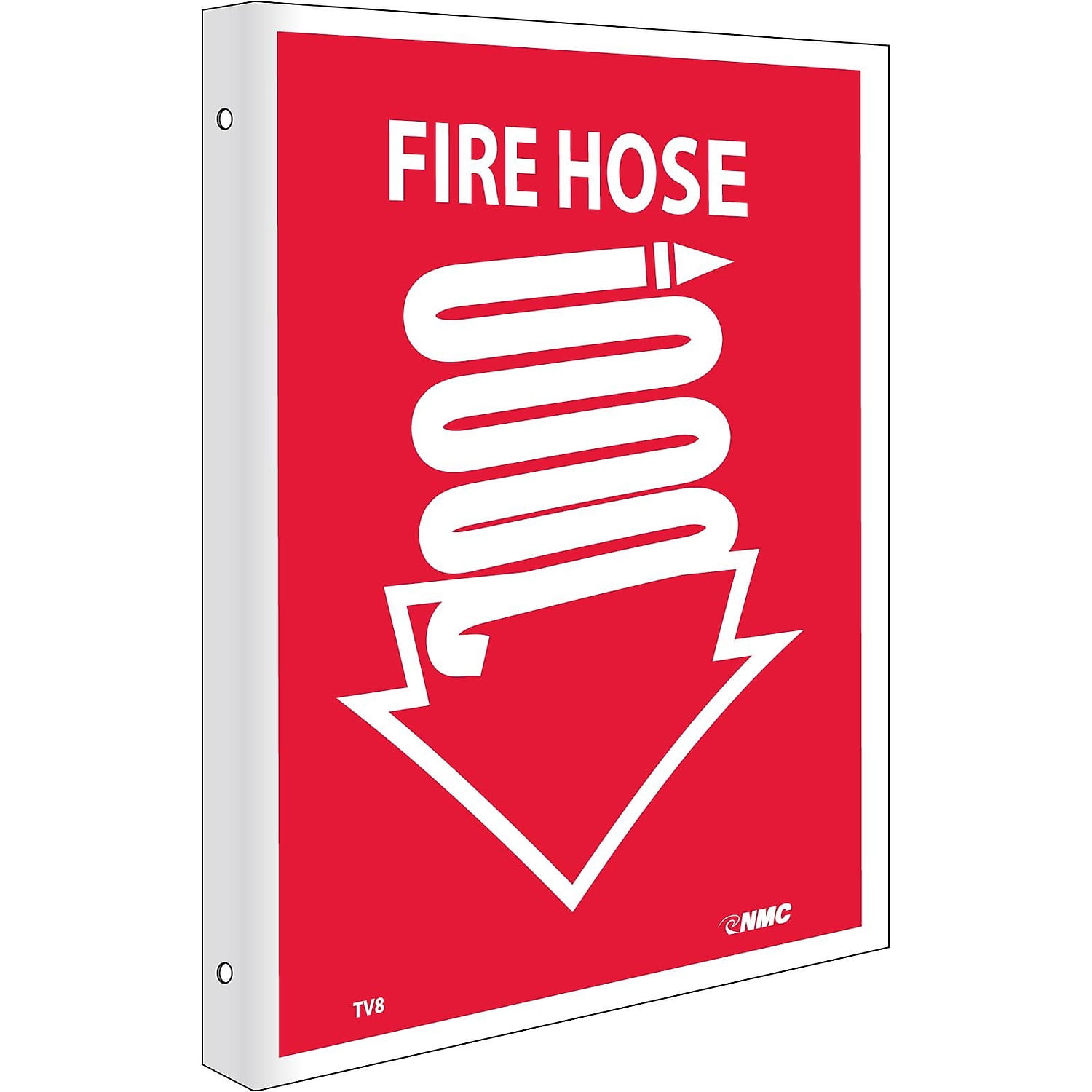 National Marker Notice Signs; Fire Hose Flanged 10X8 Rigid Plastic TV8 ...