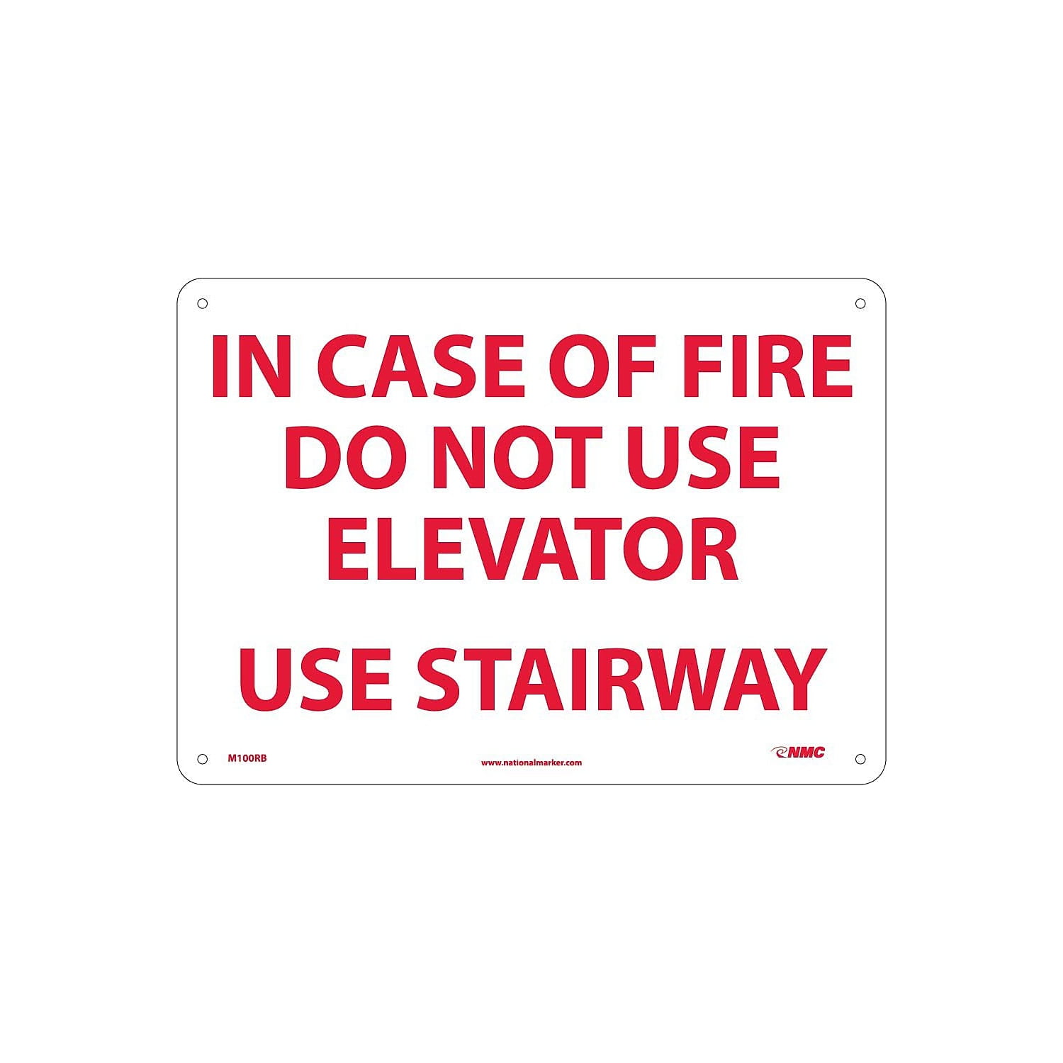 National Marker Notice Signs; In Case Of Fire Do Not Use Elevator Use ...