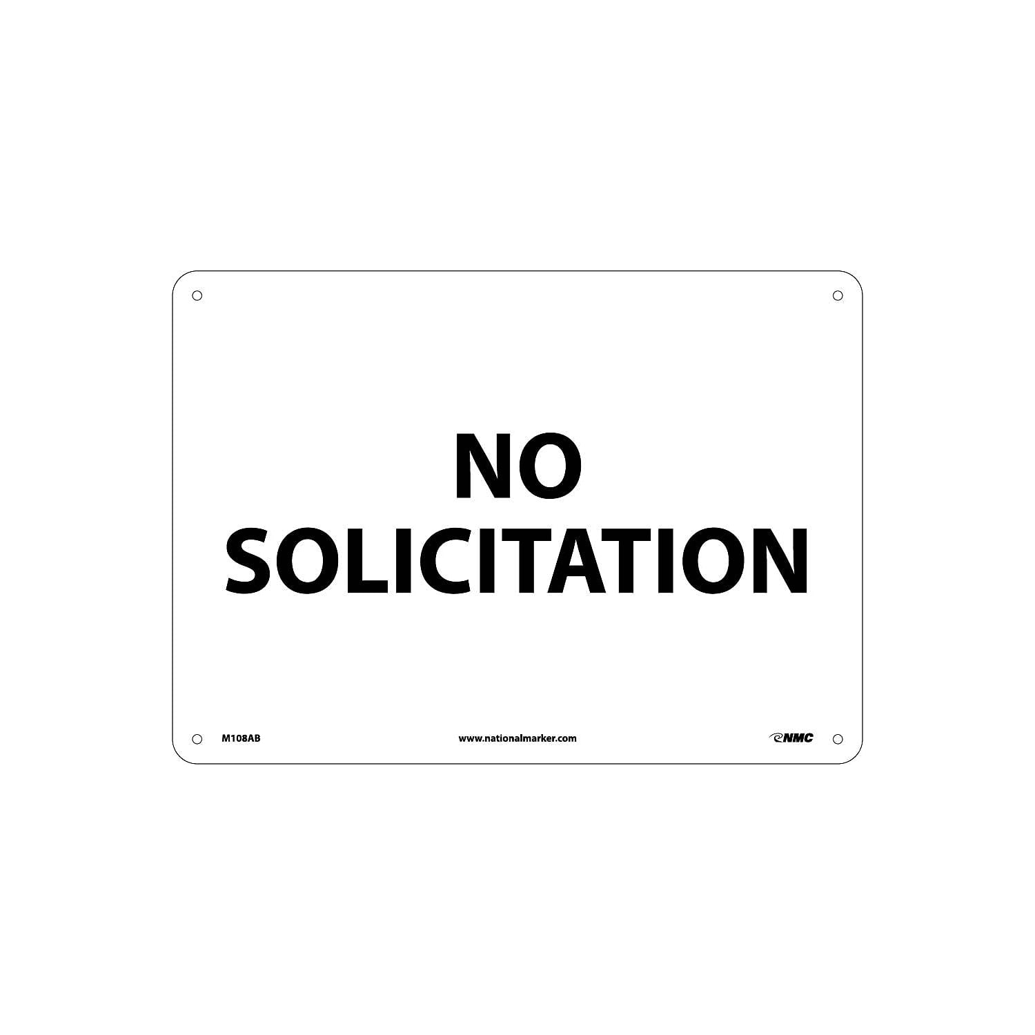 National Marker Notice Signs; No Solicitation 10X14 .040 Aluminum ...