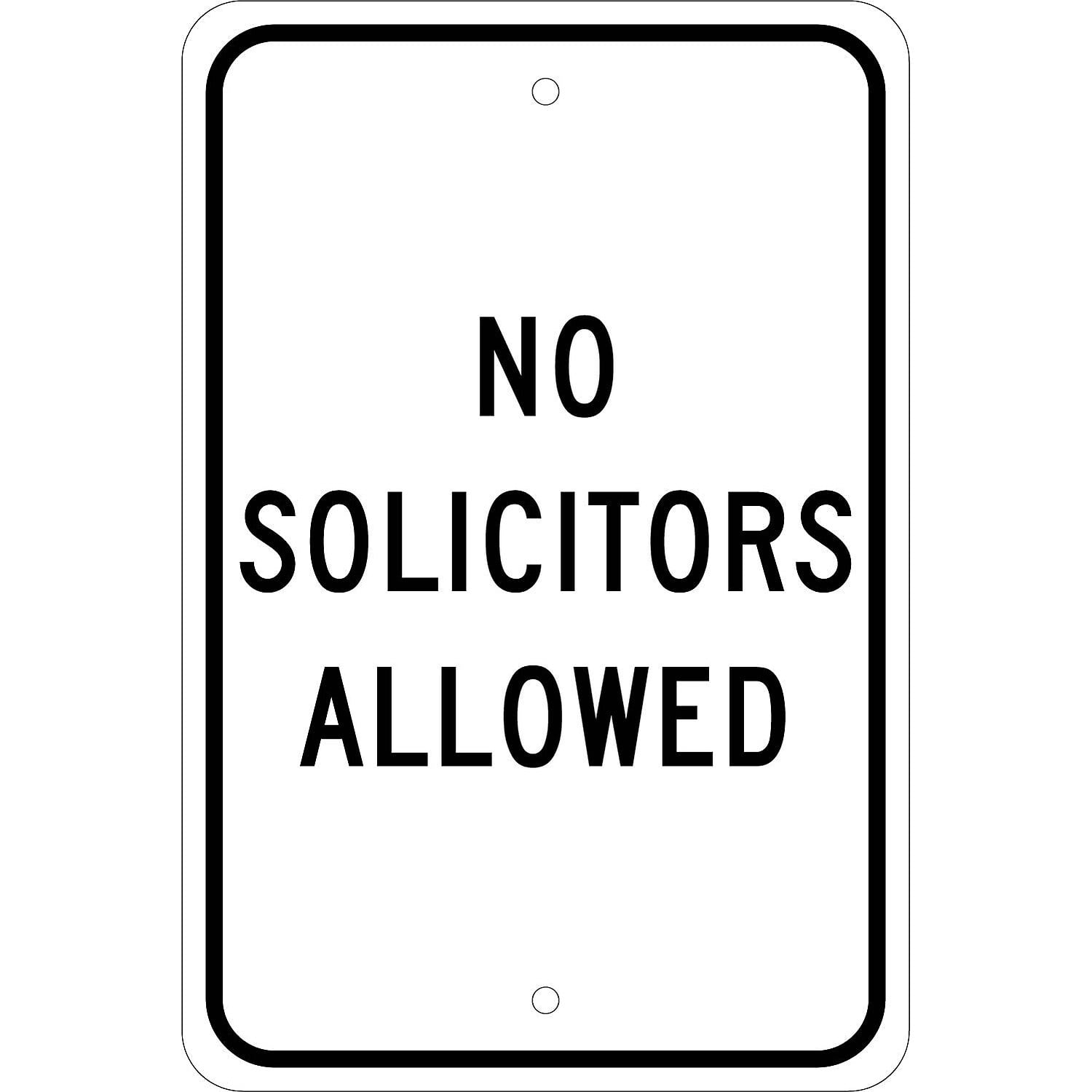 National Marker Notice Signs; No Solicitors Allowed 18X12 .080 Egp Ref ...