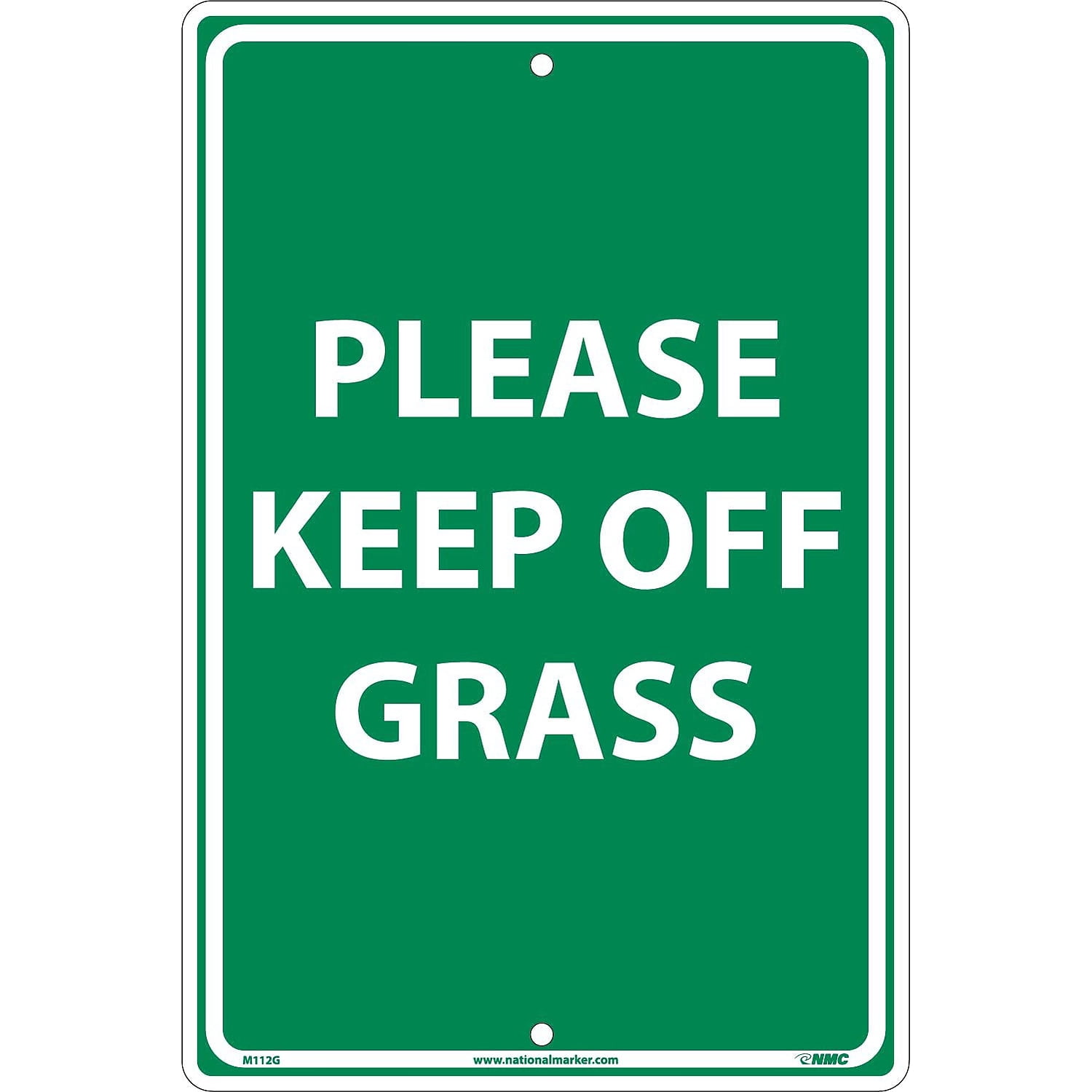 National Marker Notice Signs; Please Keep Off Grass White On Green ...