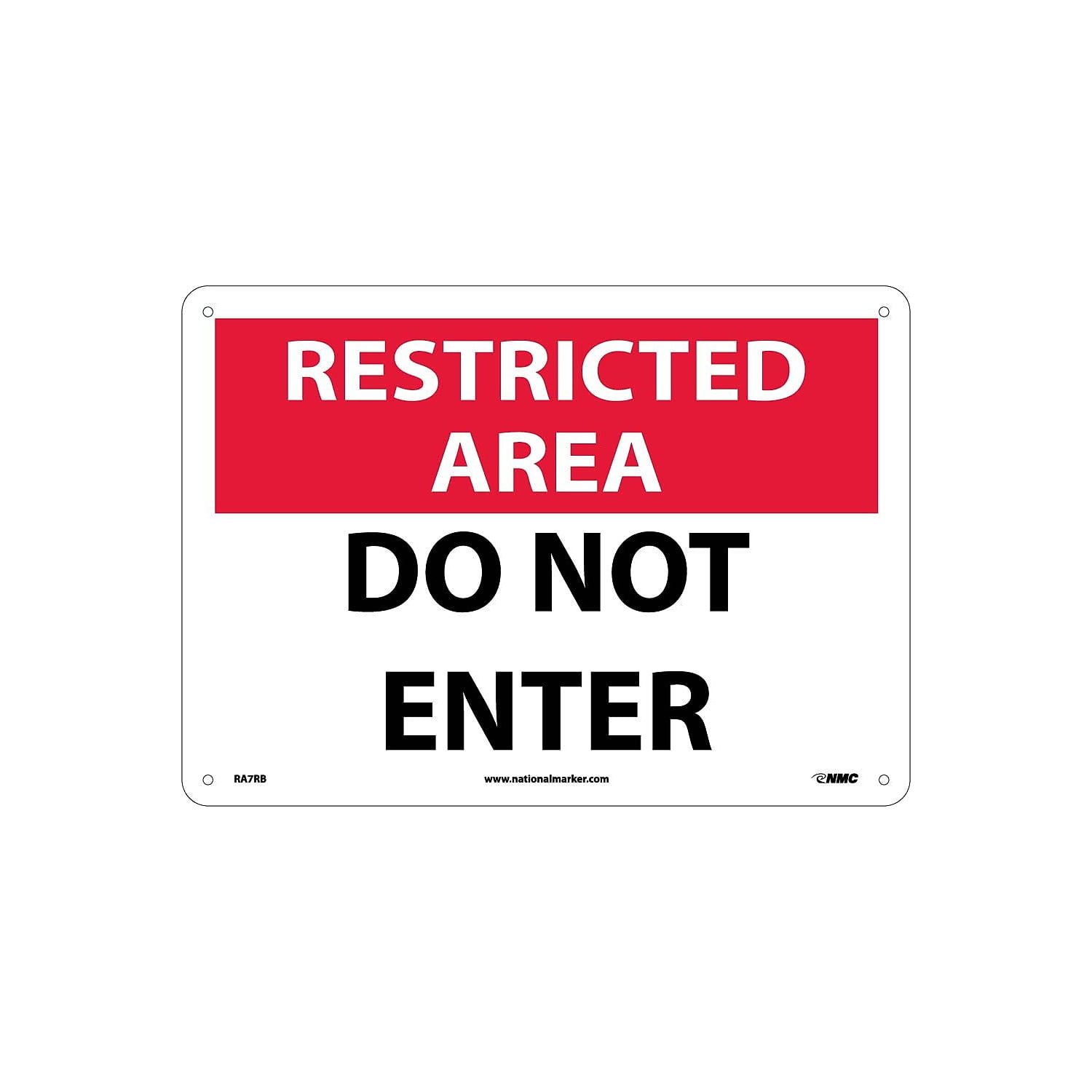 National Marker Notice Signs; Restricted Area Do Not Enter 10X14 Rigid ...