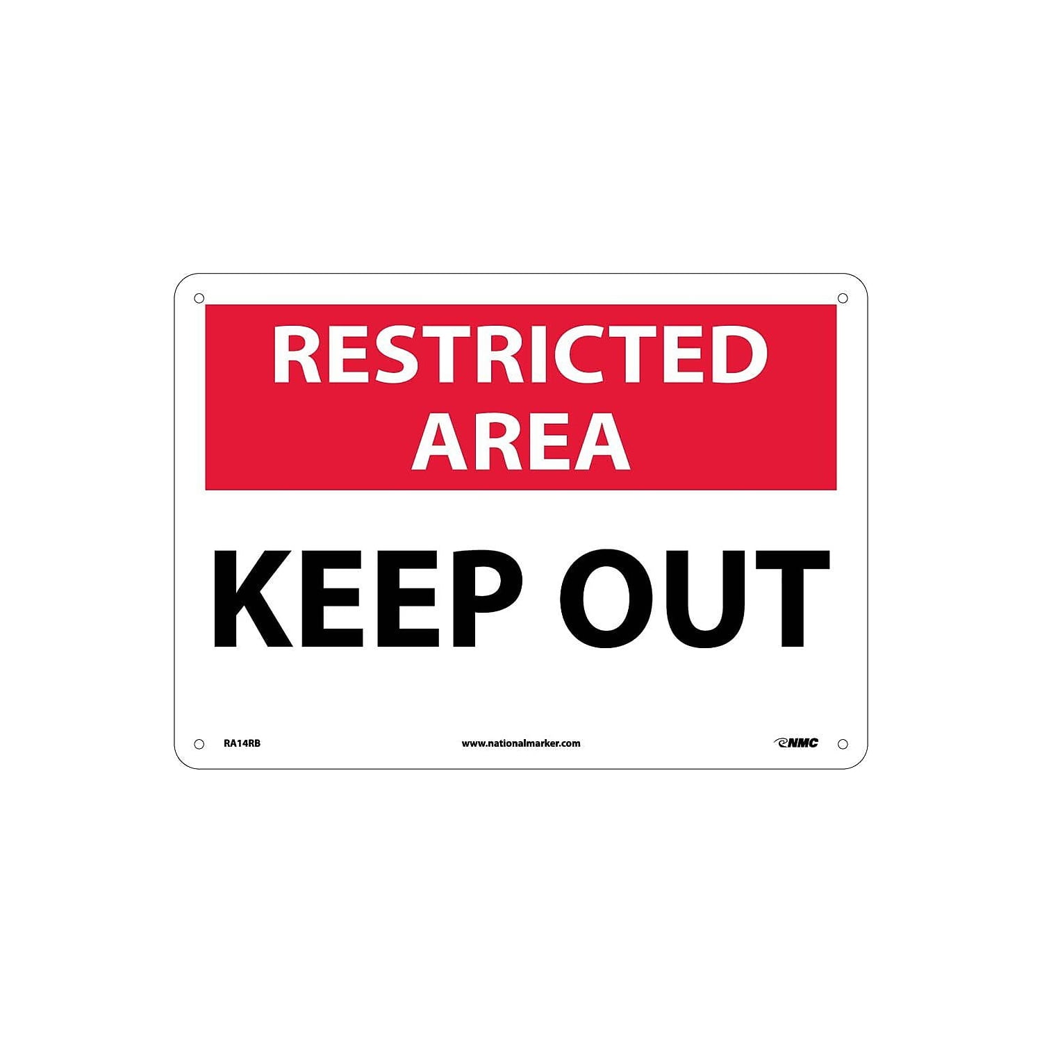 National Marker Notice Signs; Restricted Area Keep Out 10X14 Rigid ...