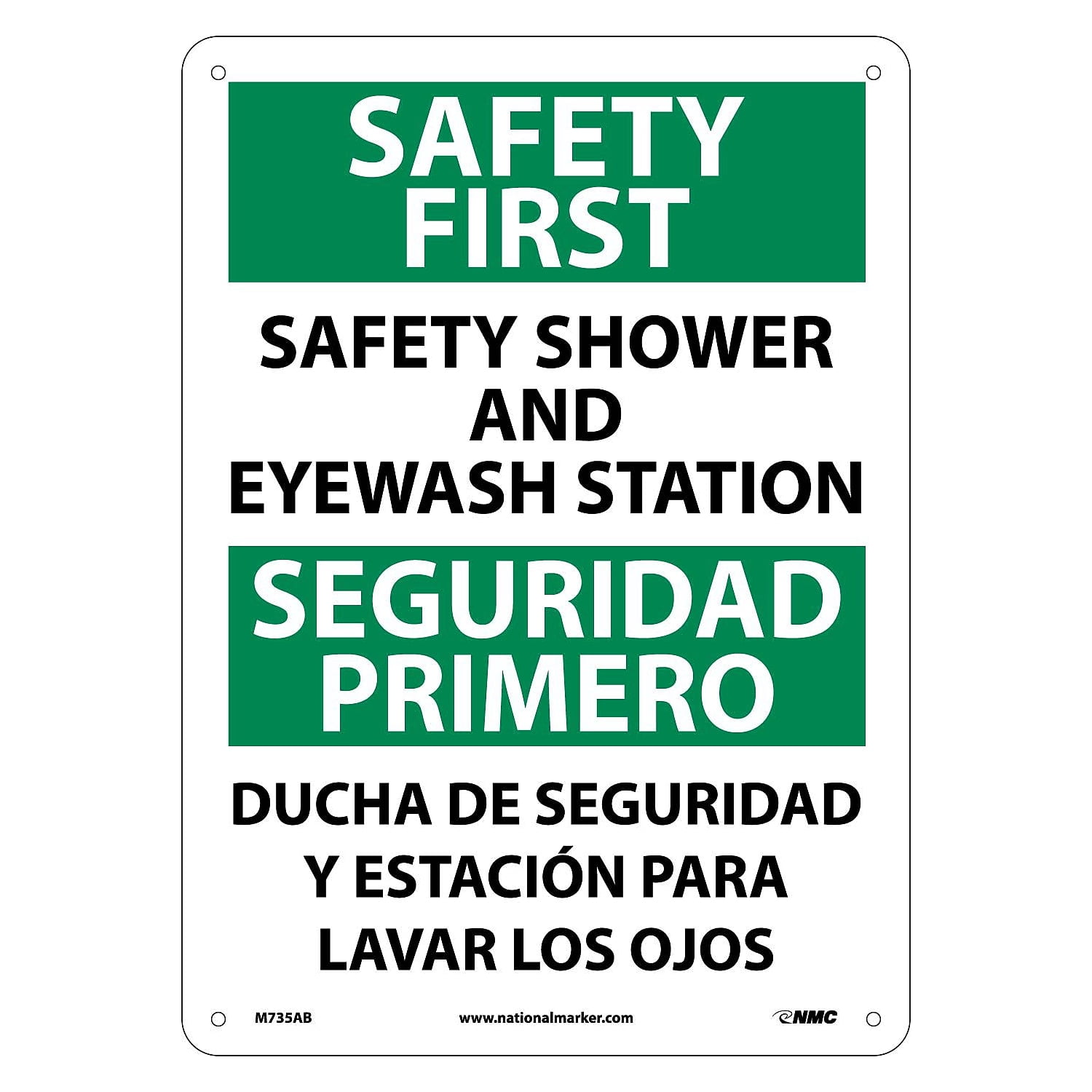 National Marker Notice Signs; Safety First Safety Shower And Eyewash ...