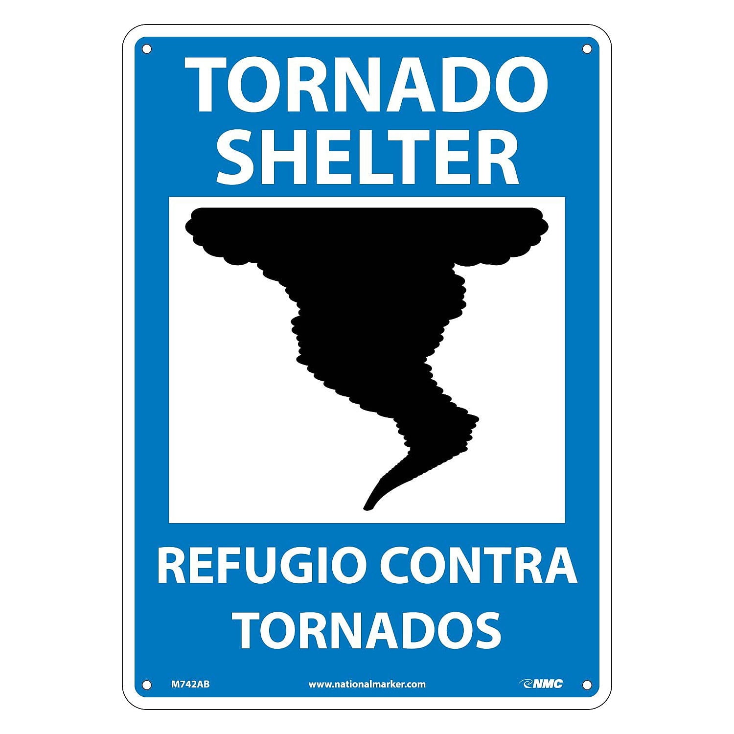 National Marker Notice Signs; Tornado Shelter (Graphic) Bilingual 14X10 ...