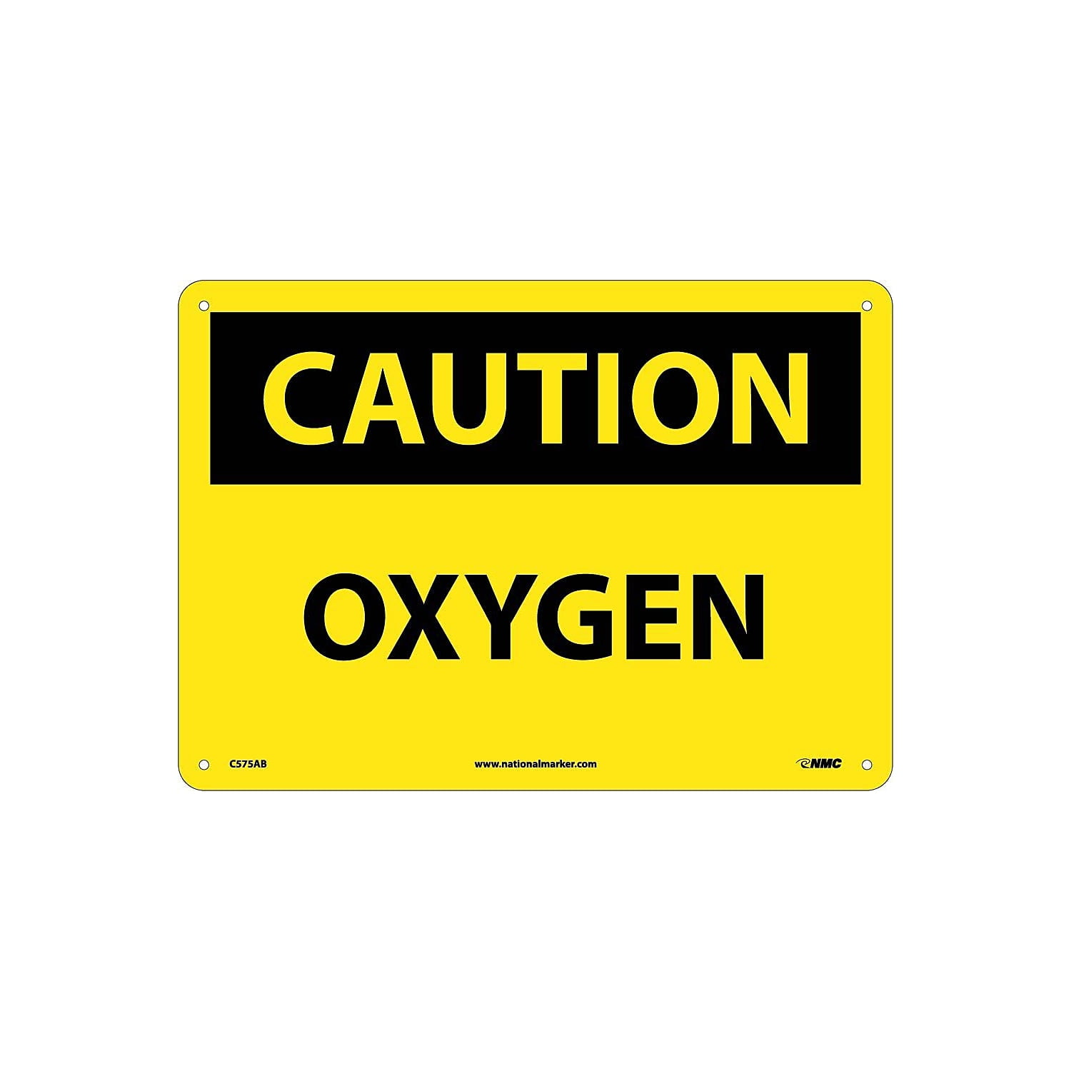 National Marker Oxygen 10X14 .040 Aluminum Caution Sign C575AB ...