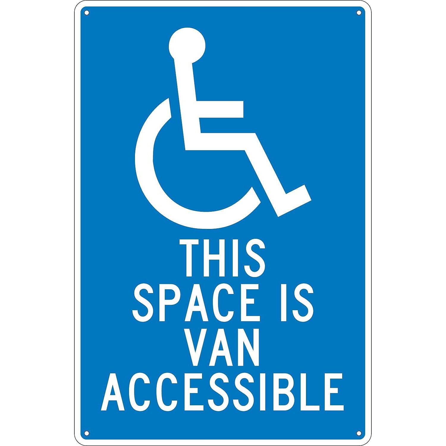 National Marker Parking Signs; This Space Is Van Accessible 18X12 .040 ...