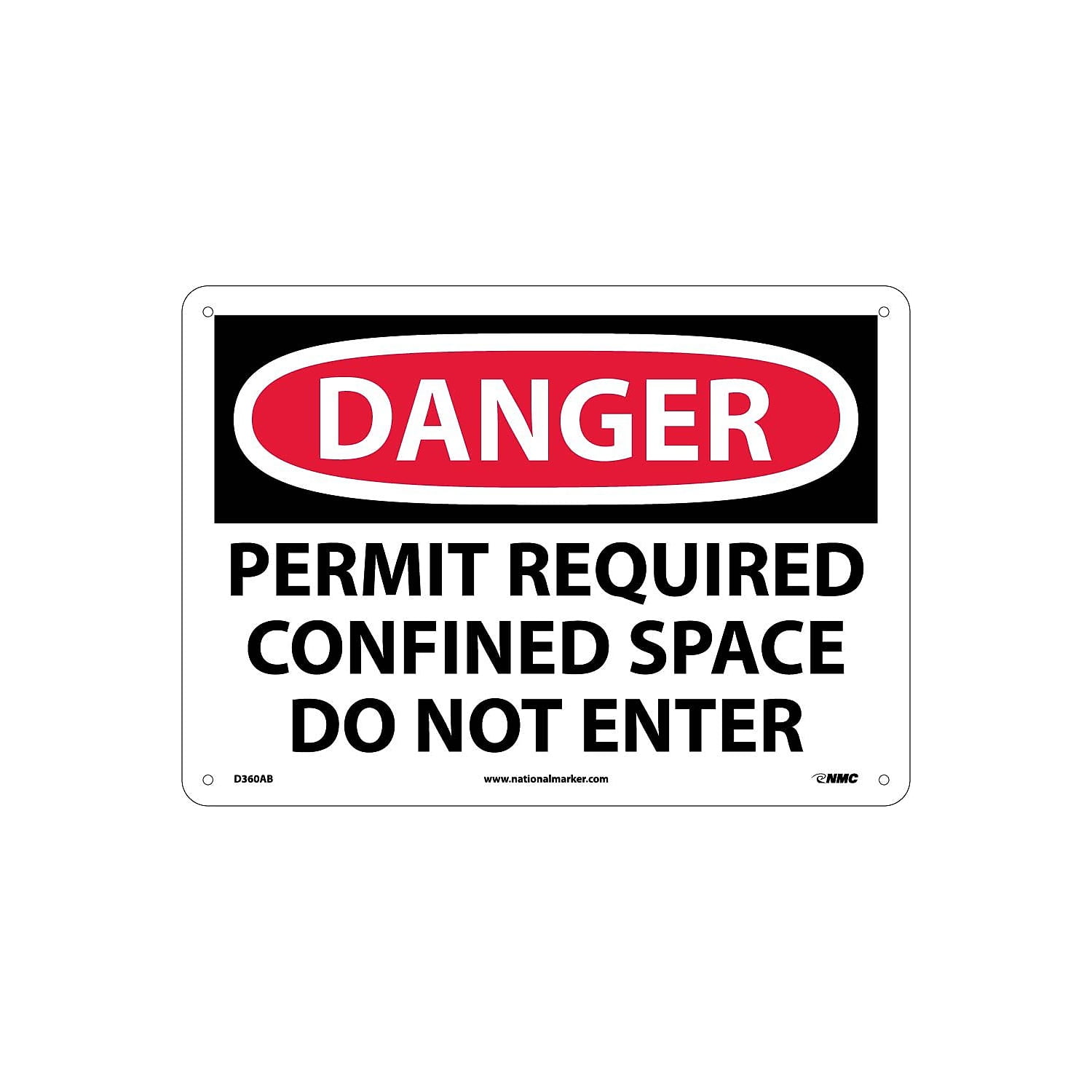 National Marker Permit Required Confined Space Do Not Enter 10X14 .040 ...