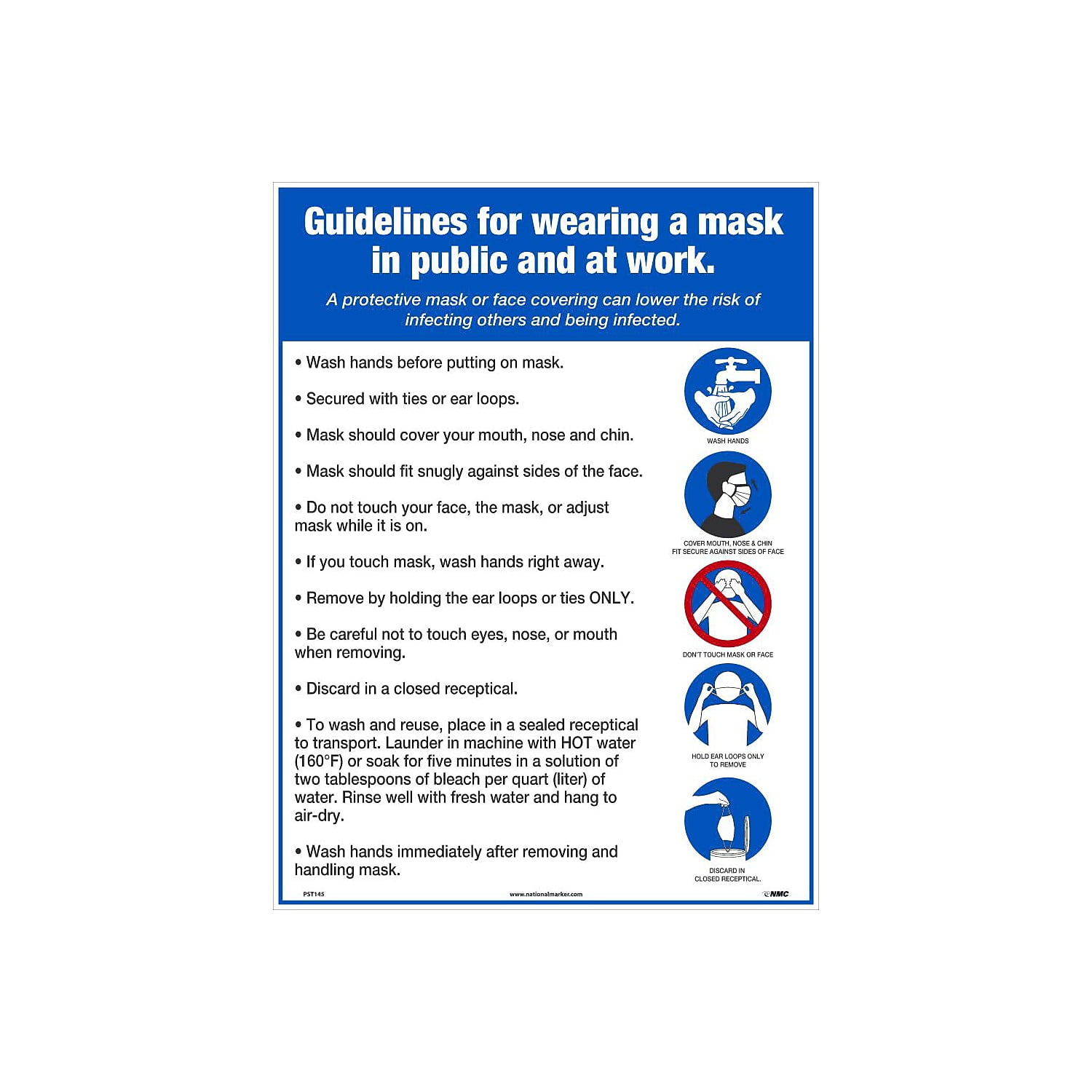 NMC - Poster - guidelines for wearing a mask in public and at work ...