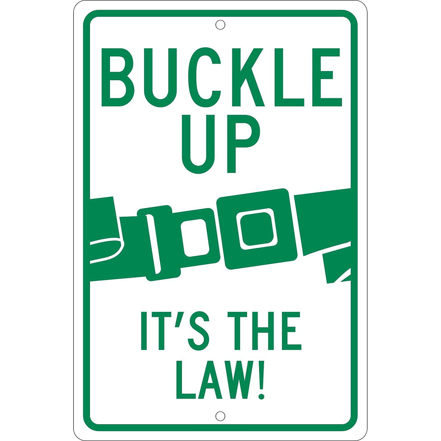 National Marker Reflective "Buckle Up - It's the Law!" Warning Traffic ...