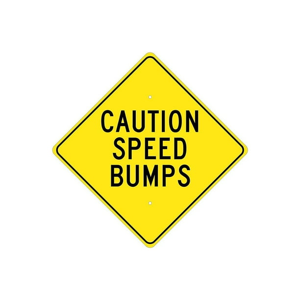 National Marker Reflective "Caution Speed Bumps" Warning Traffic ...
