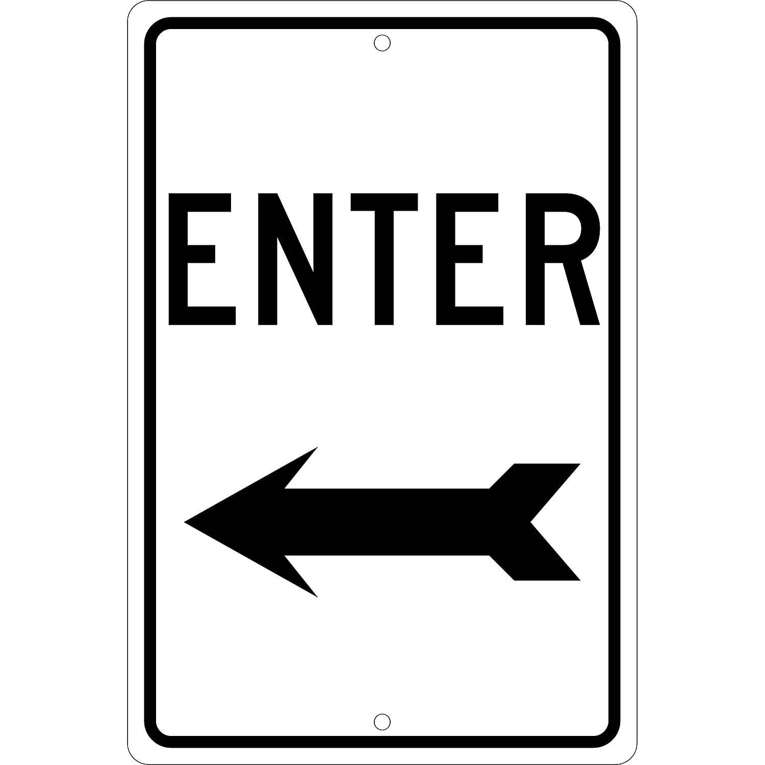 National Marker Reflective "Enter Left" Regulatory Traffic Sign 18" x ...