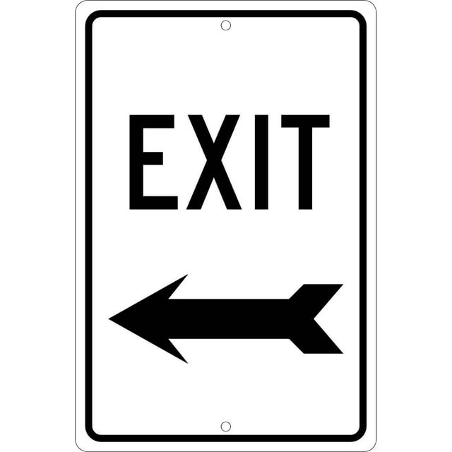 National Marker Reflective "Exit Left" Regulatory Traffic Sign 18" x 12 ...