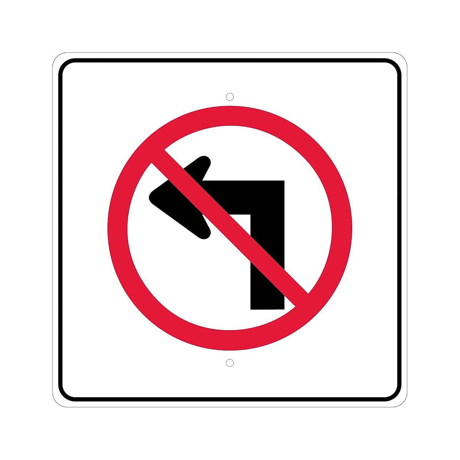 National Marker Reflective "Graphic No Left Turn Arrow Symbol ...