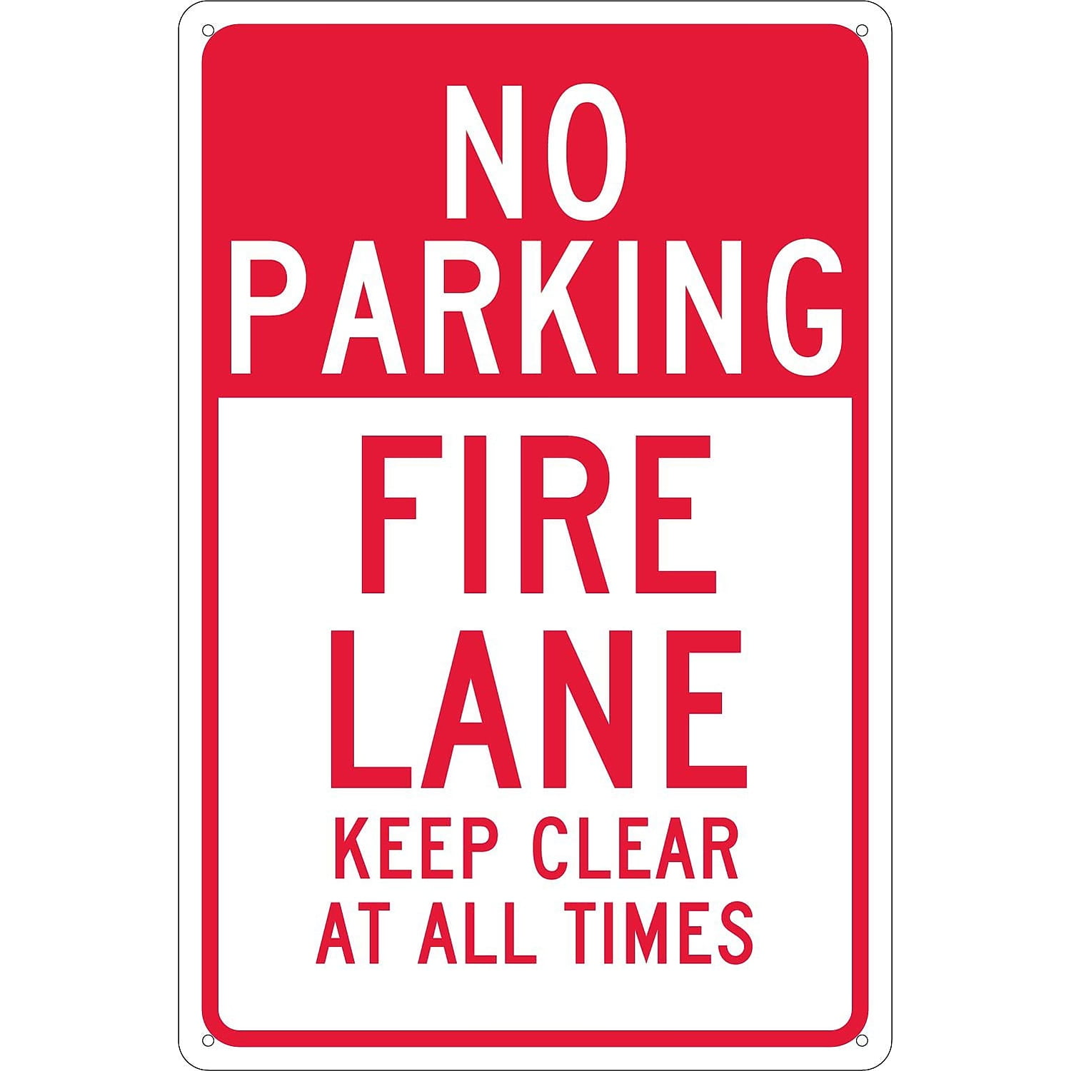 National Marker Reflective "No Parking Fire Lane Keep Clear At All ...