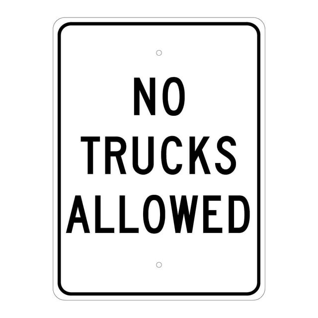 National Marker Reflective "No Trucks Allowed" Warning Traffic Control ...