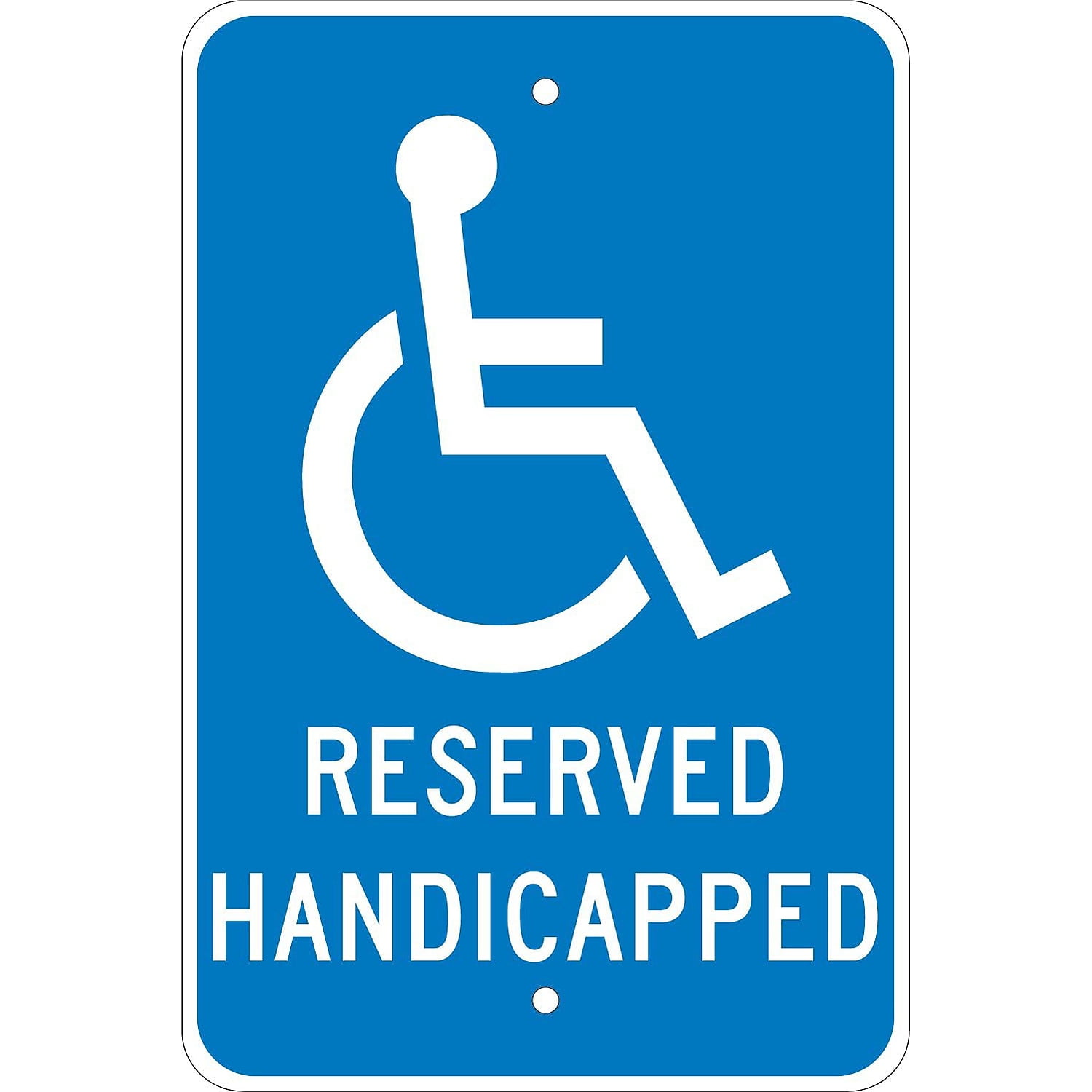 National Marker Reflective "Reserved Handicapped" Parking Sign 18" x 12 ...
