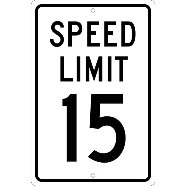 National Marker Reflective "Speed Limit 15" Speed Control Sign 18" x 12 ...