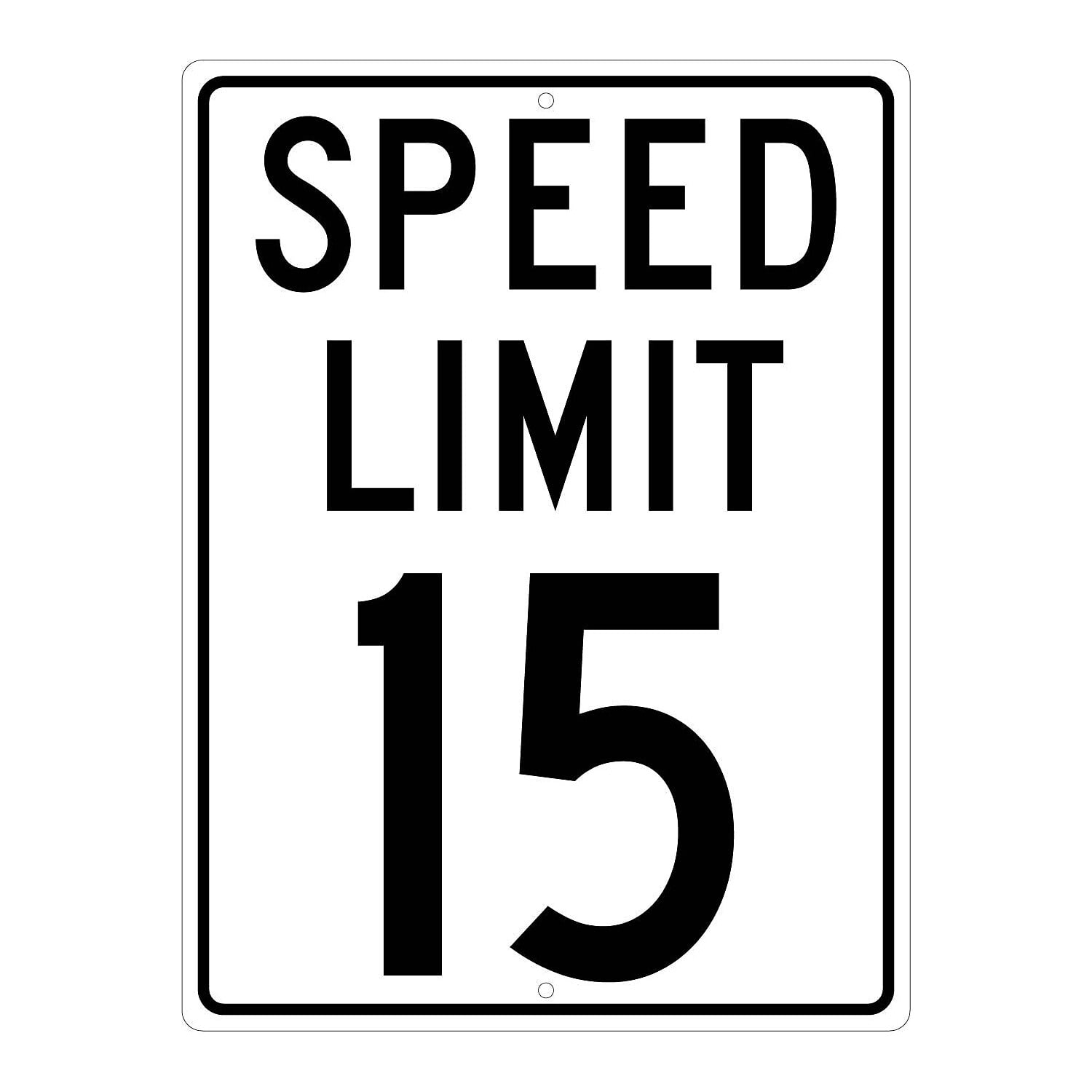 National Marker Reflective "Speed Limit 15" Speed Control Sign 24" x 18 ...