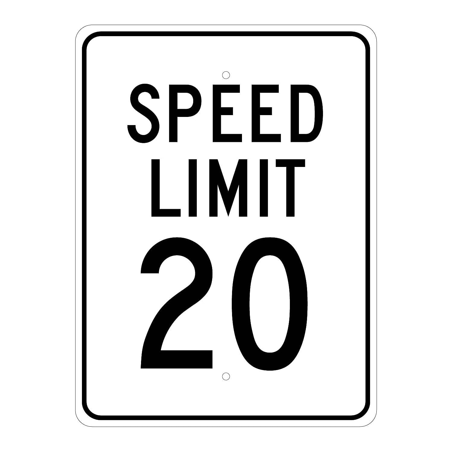 National Marker Reflective "Speed Limit 20" Speed Control Sign 24" x 18 ...