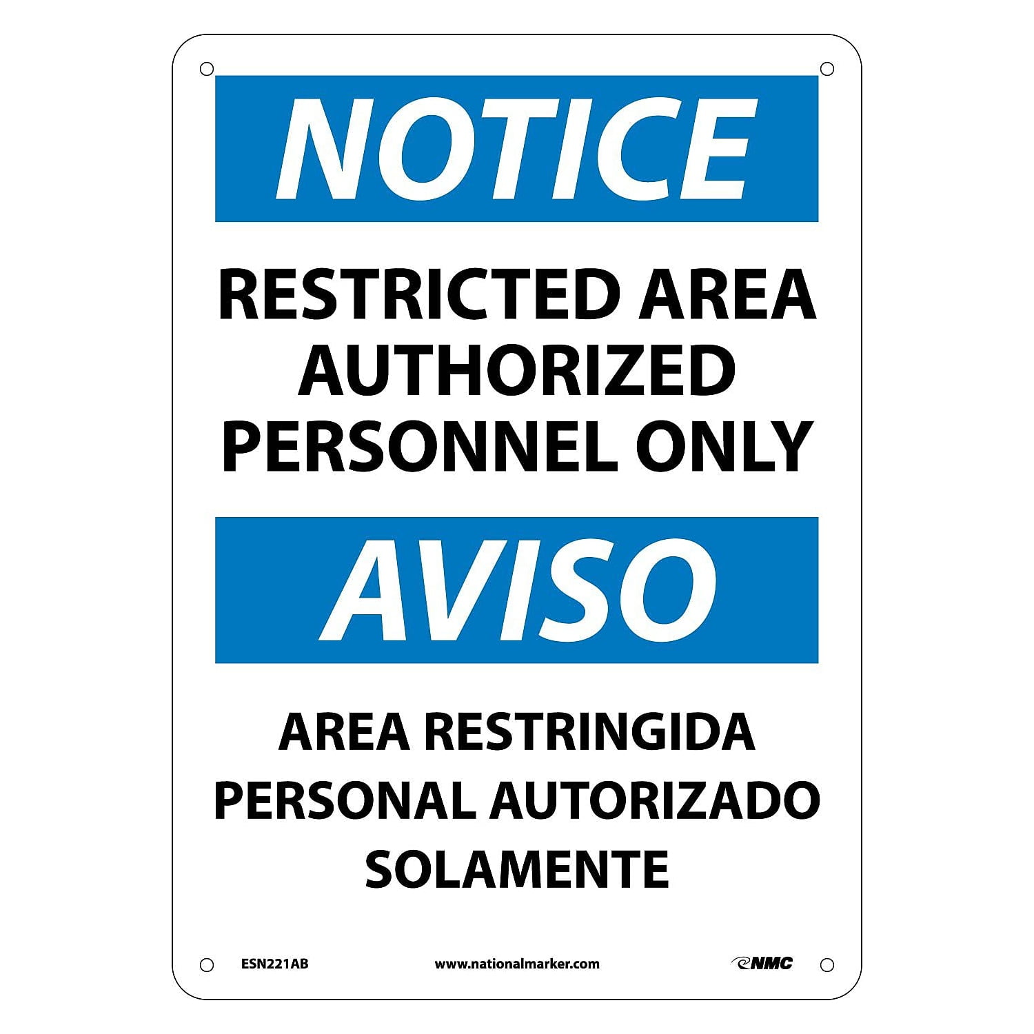National Marker Restricted Area Authorized Personnel Only Bilingual ...