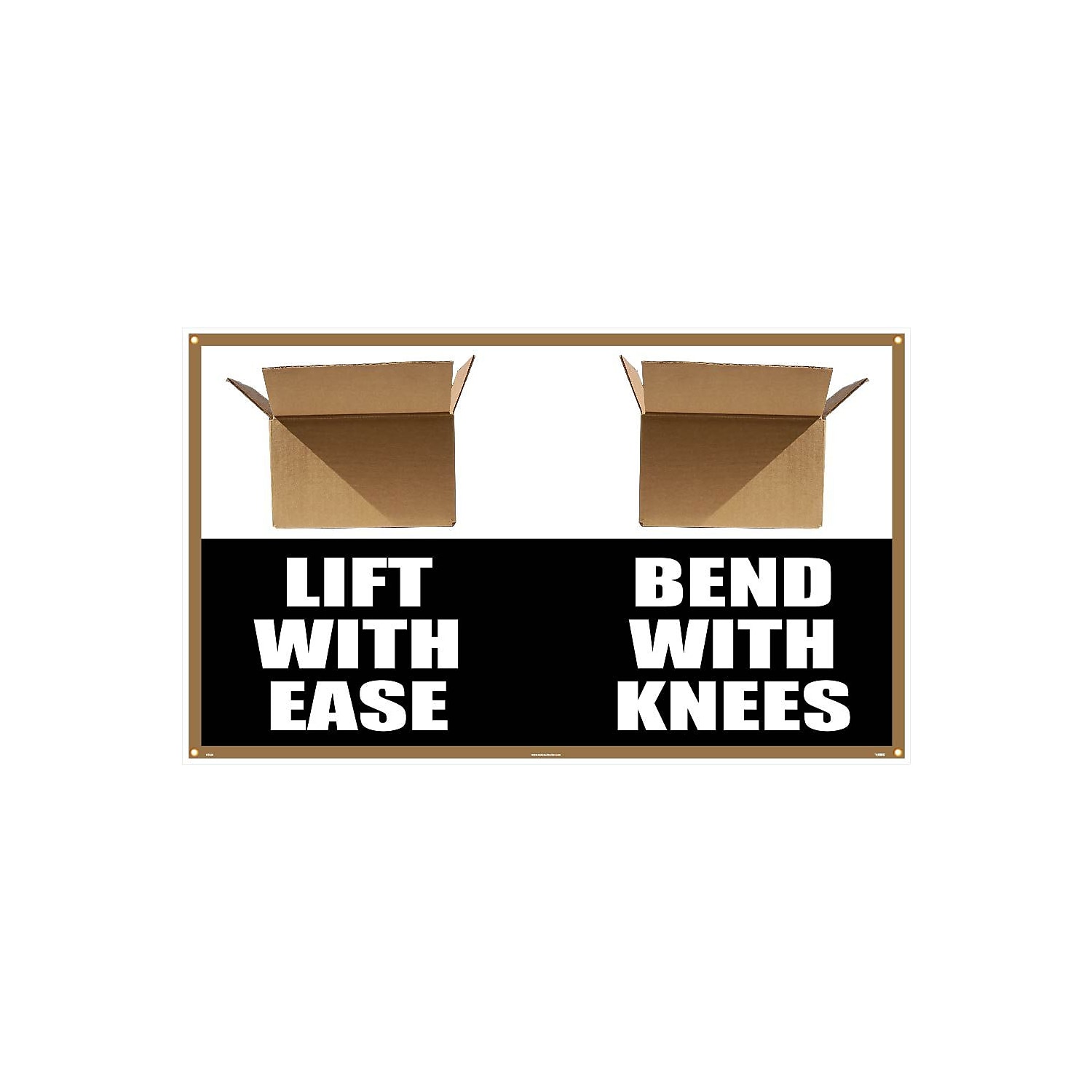 National Marker Safety Banners; Lift With Ease Bend With Knees 3Ft X ...