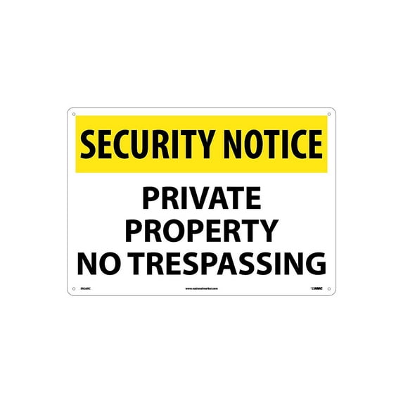 National Marker Security Notice Signs; Private Property No Trespassing ...