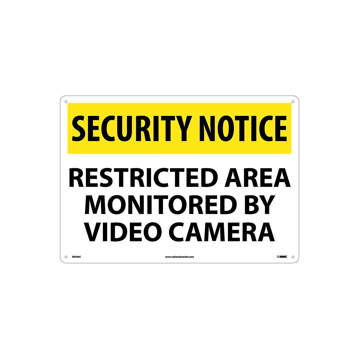 National Marker Security Notice Signs; Restricted Area Monitored By ...