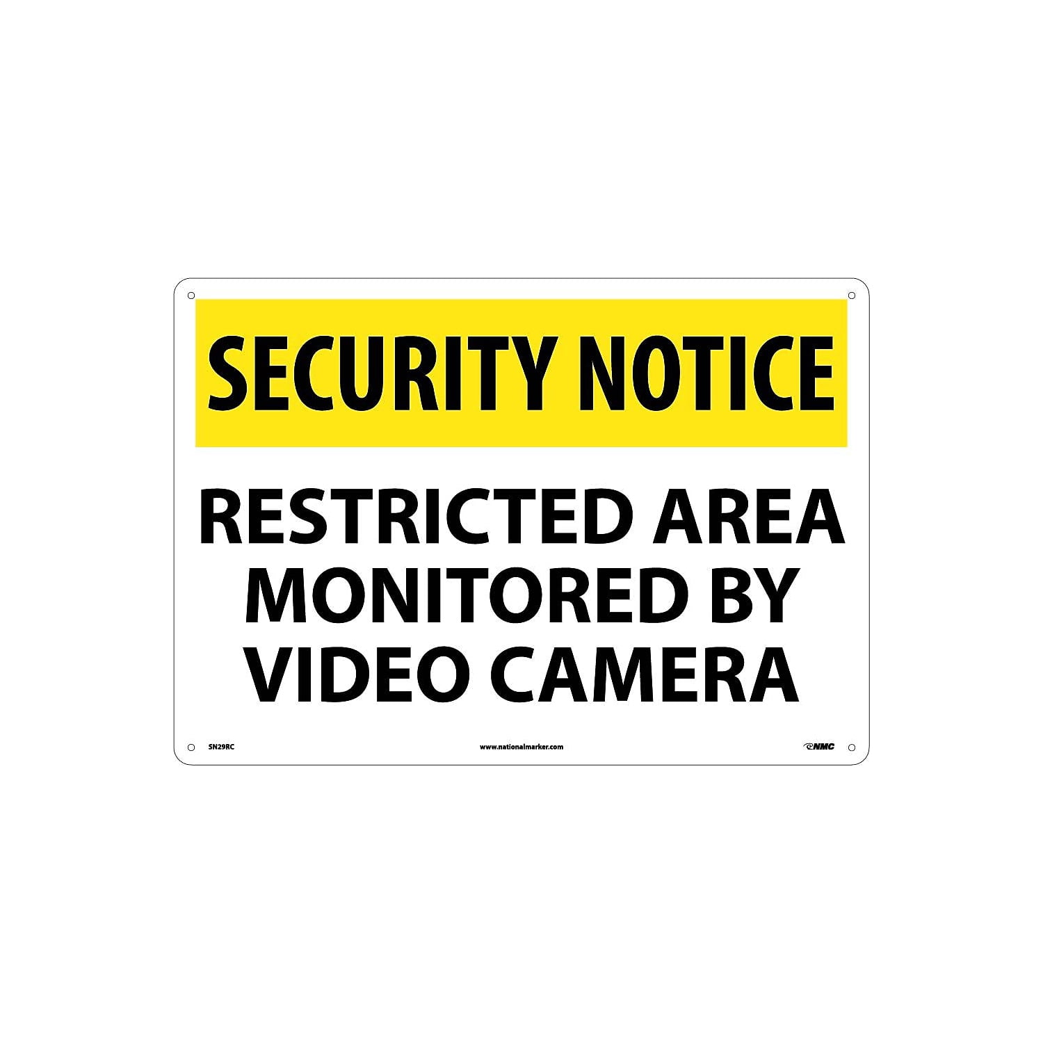 National Marker Security Notice Signs; Restricted Area Monitored By ...