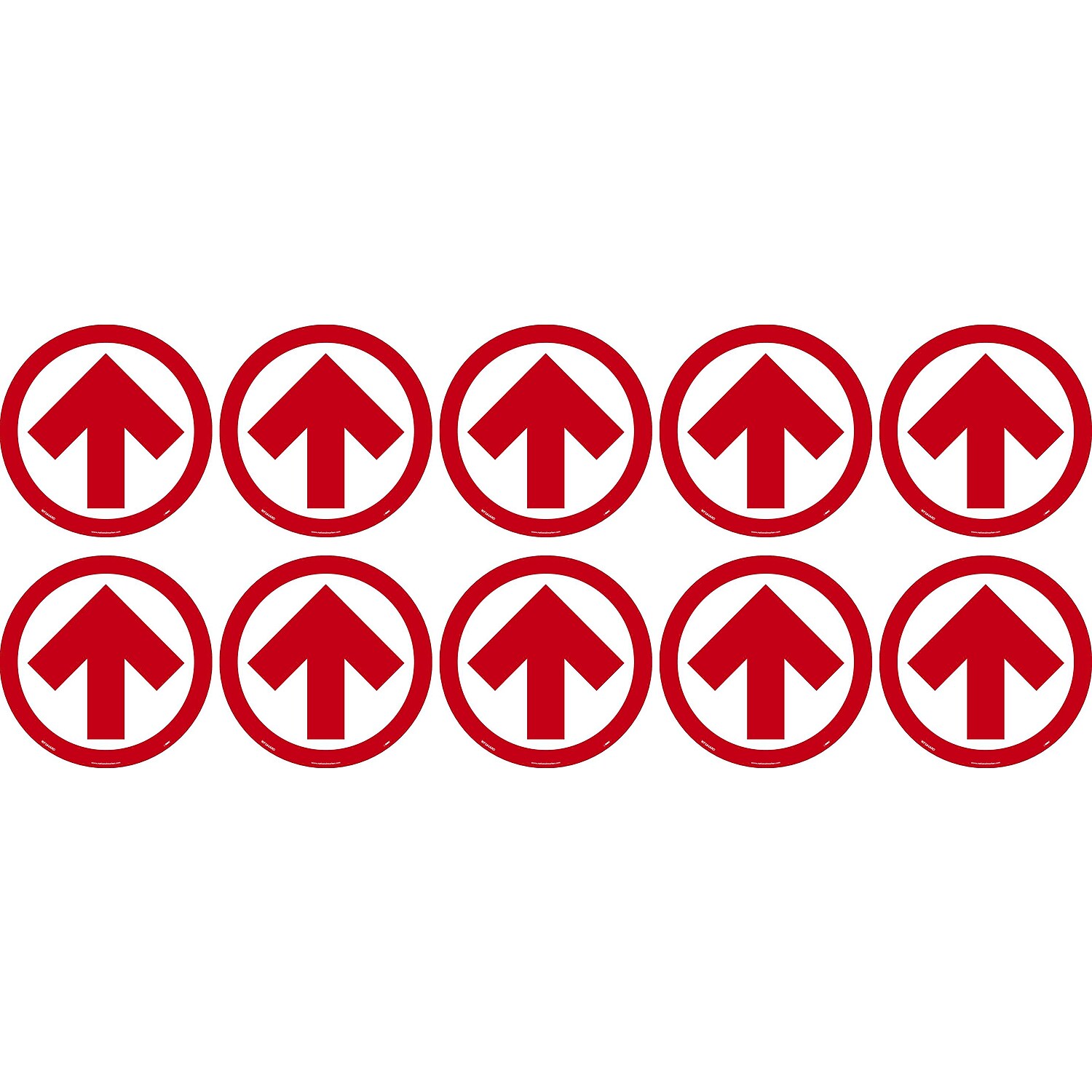 National Marker Temp-Step Floor Decal Arrow 8" x 8" Red/White 10 ...