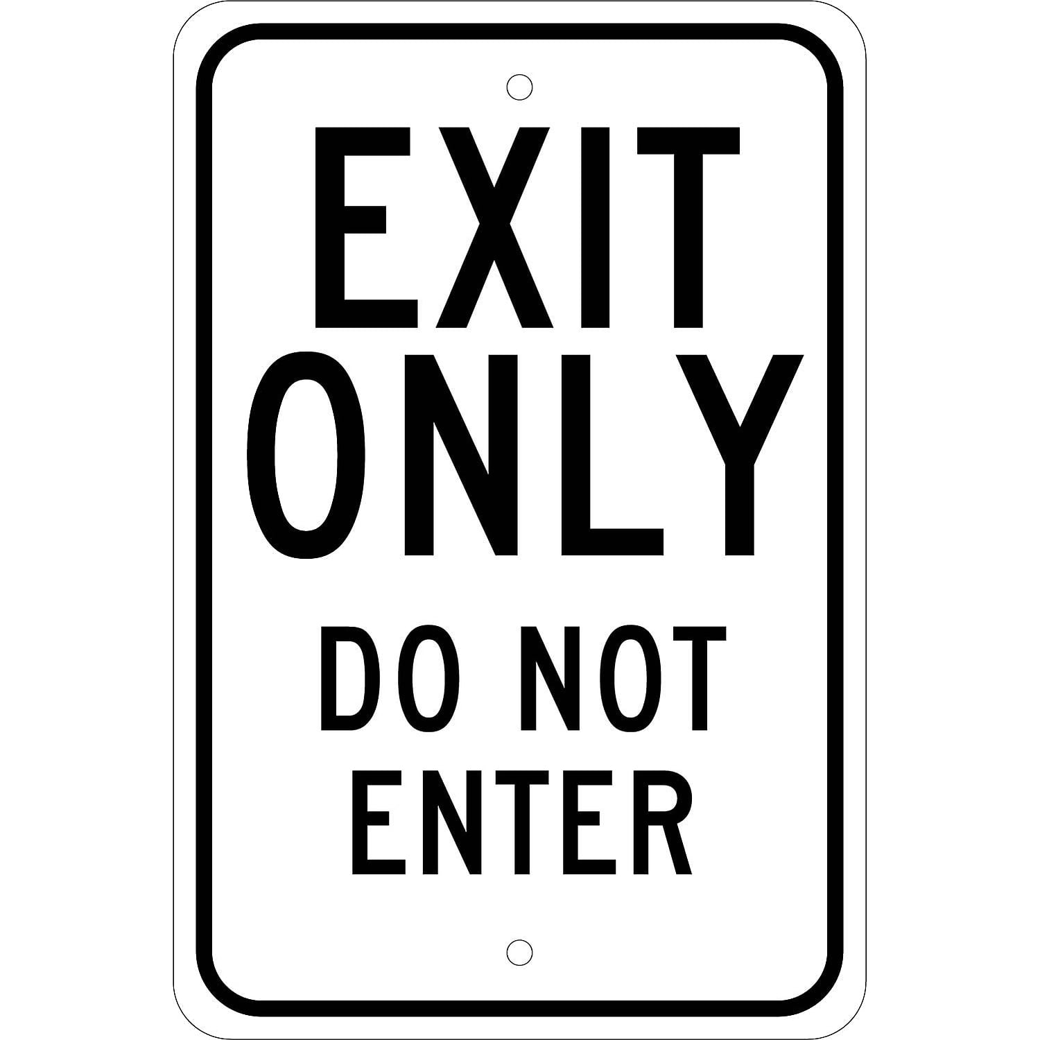 National Marker Traffic Warning Signs; Exit Only Do Not Enter 18X12 ...