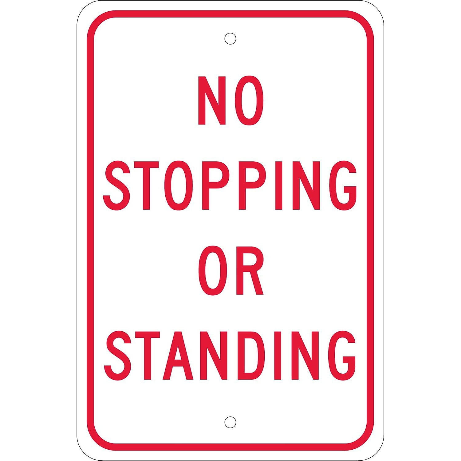 National Marker Traffic Warning Signs; No Stopping Or Standing 18X12 ...