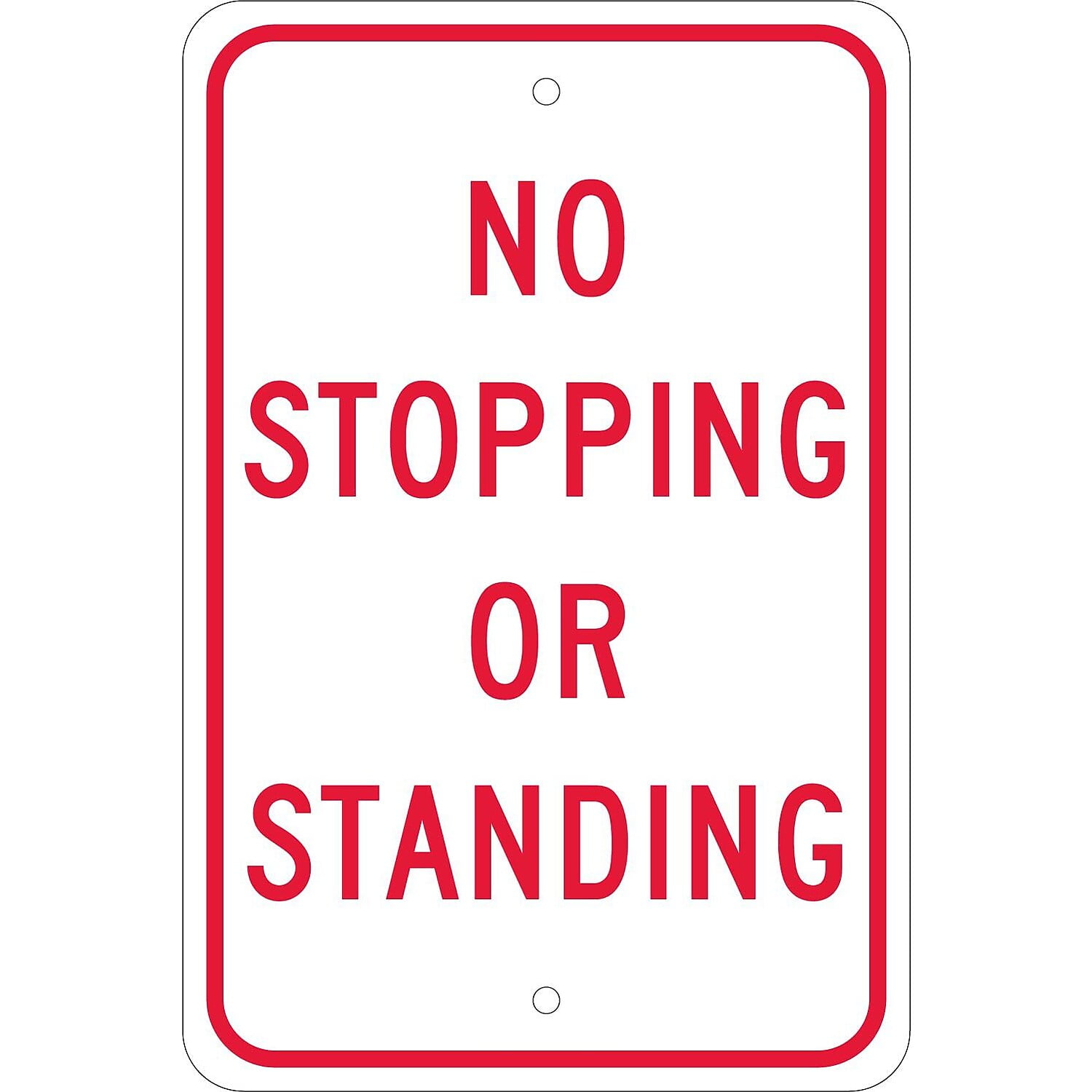 National Marker Traffic Warning Signs; No Stopping Or Standing 18X12 ...