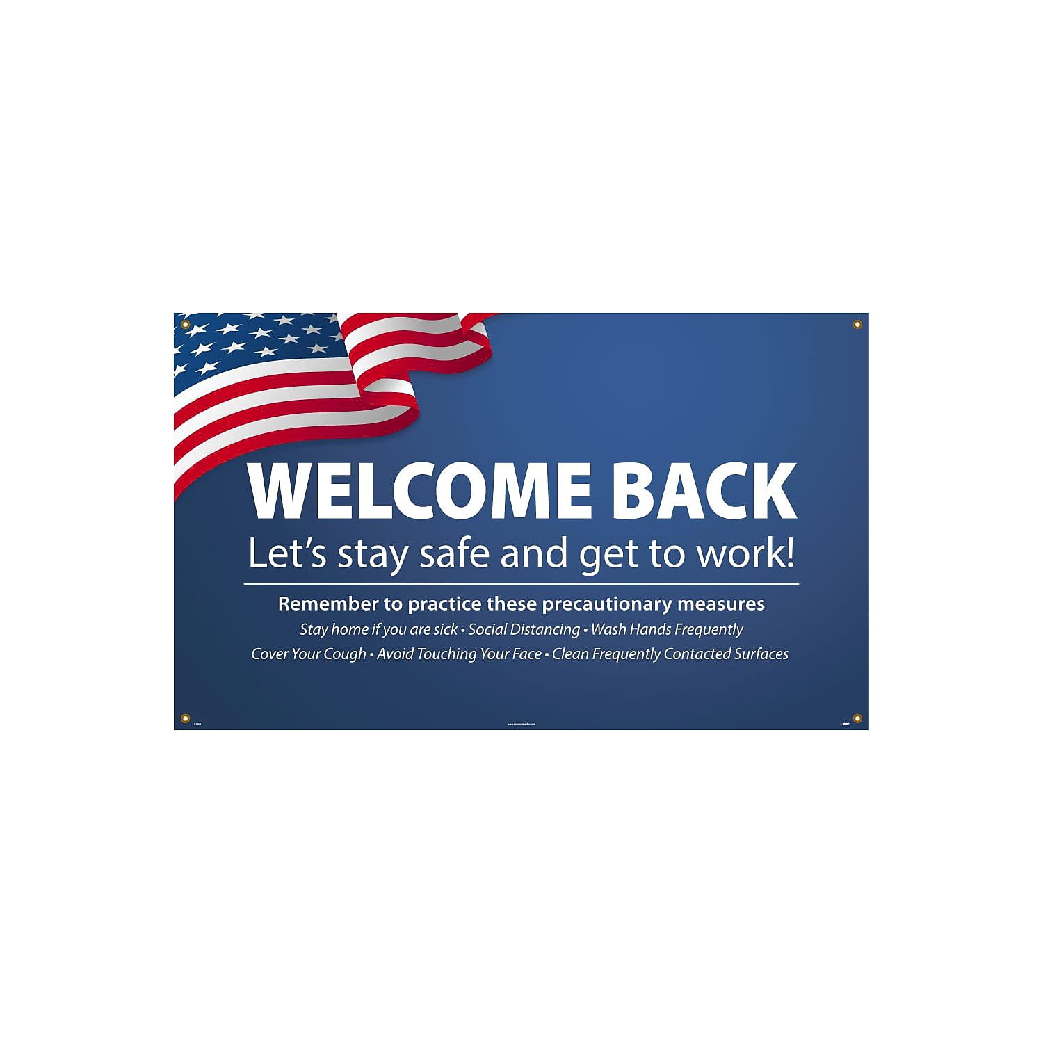 National Marker Vinyl Banner "Welcome Back. Let's Stay Safe and Get to ...