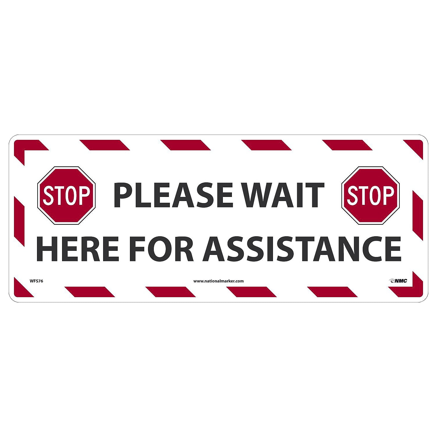 National Marker Walk-On Floor Decal "Please Wait Here for Assistance ...