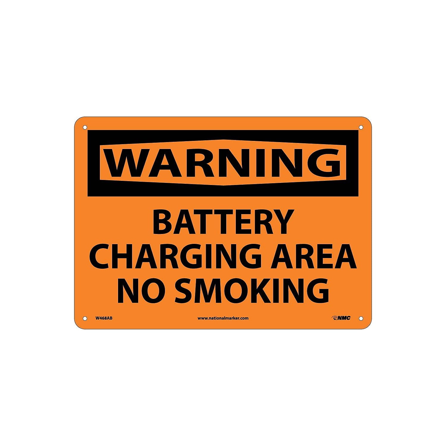 National Marker Warning Sign; Battery Charging Area No Smoking 10X14 ...