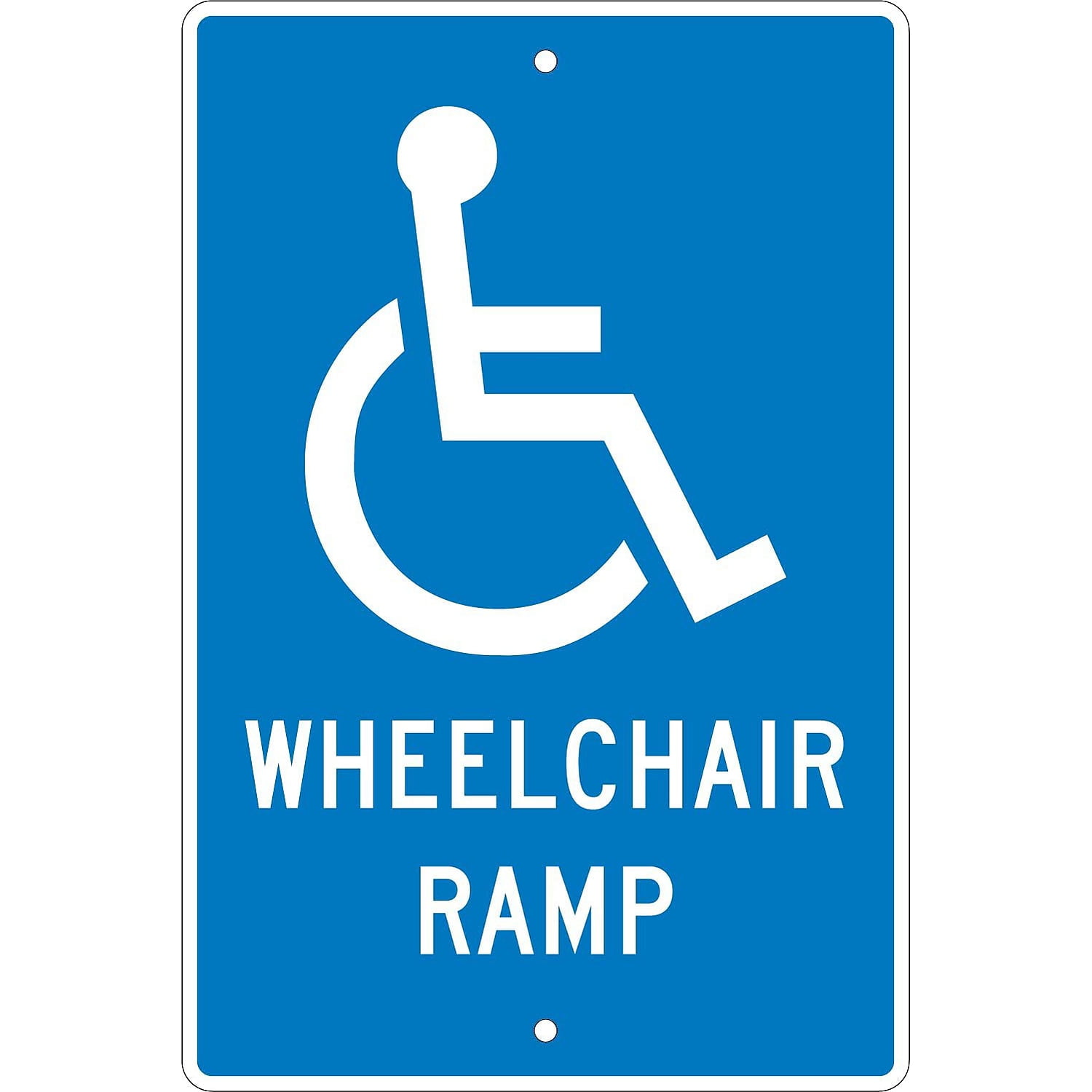 National Marker "Wheelchair Ramp" Parking Sign 18" x 12" Aluminum ...
