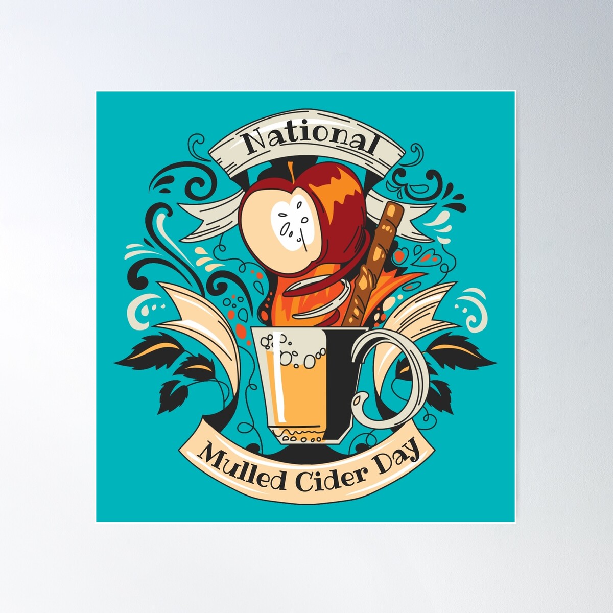 National Mulled Cider Day Poster Wall Art, Modern Wall Decor For Living ...