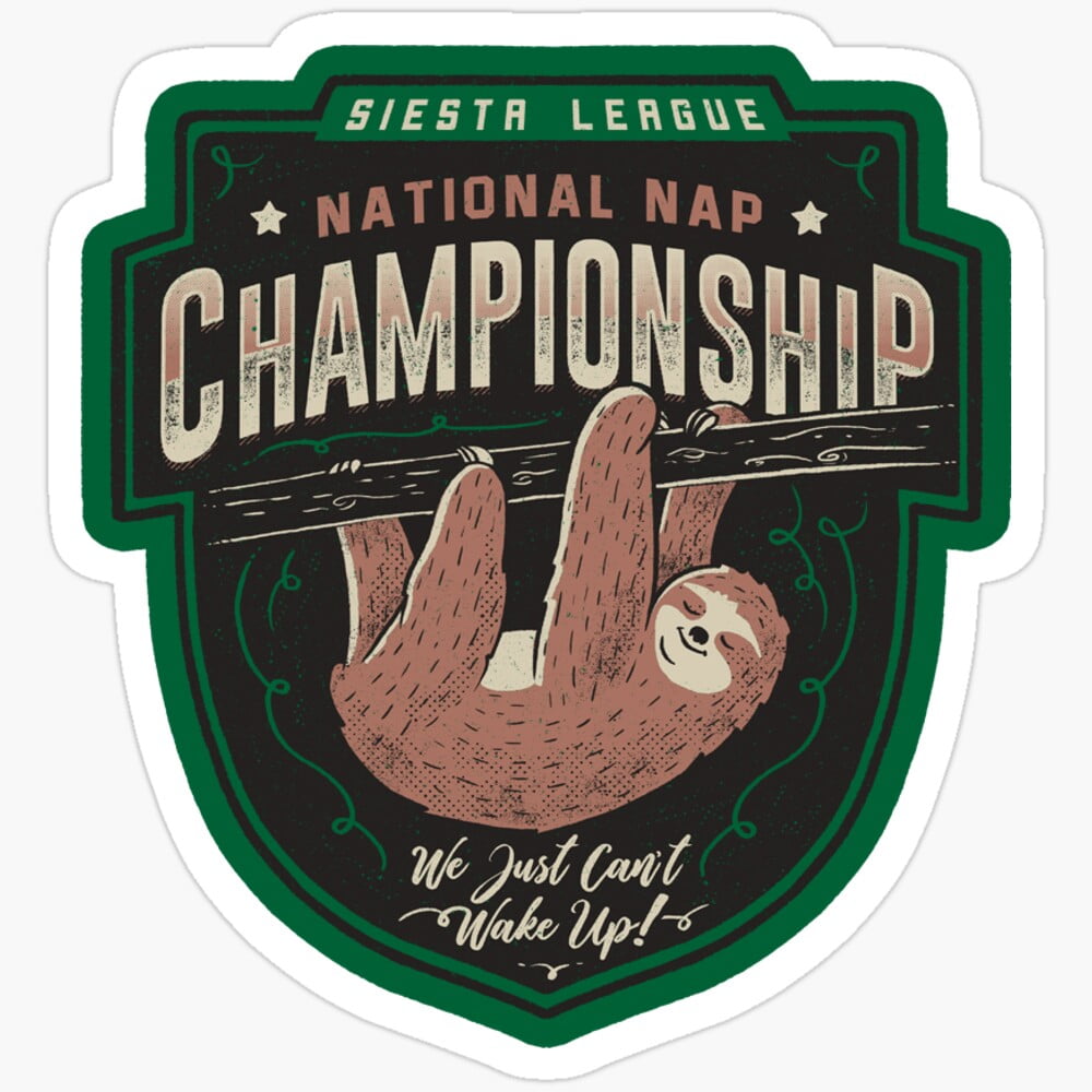 National Nap Championship Sticker Phone Decal Water Bottle Stickers Car ...