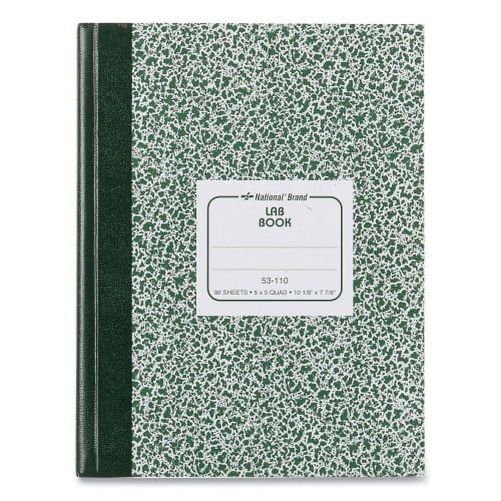 National Paper Lab Notebook, Quadrille Rule, Green Marble Cover, 10.13 ...