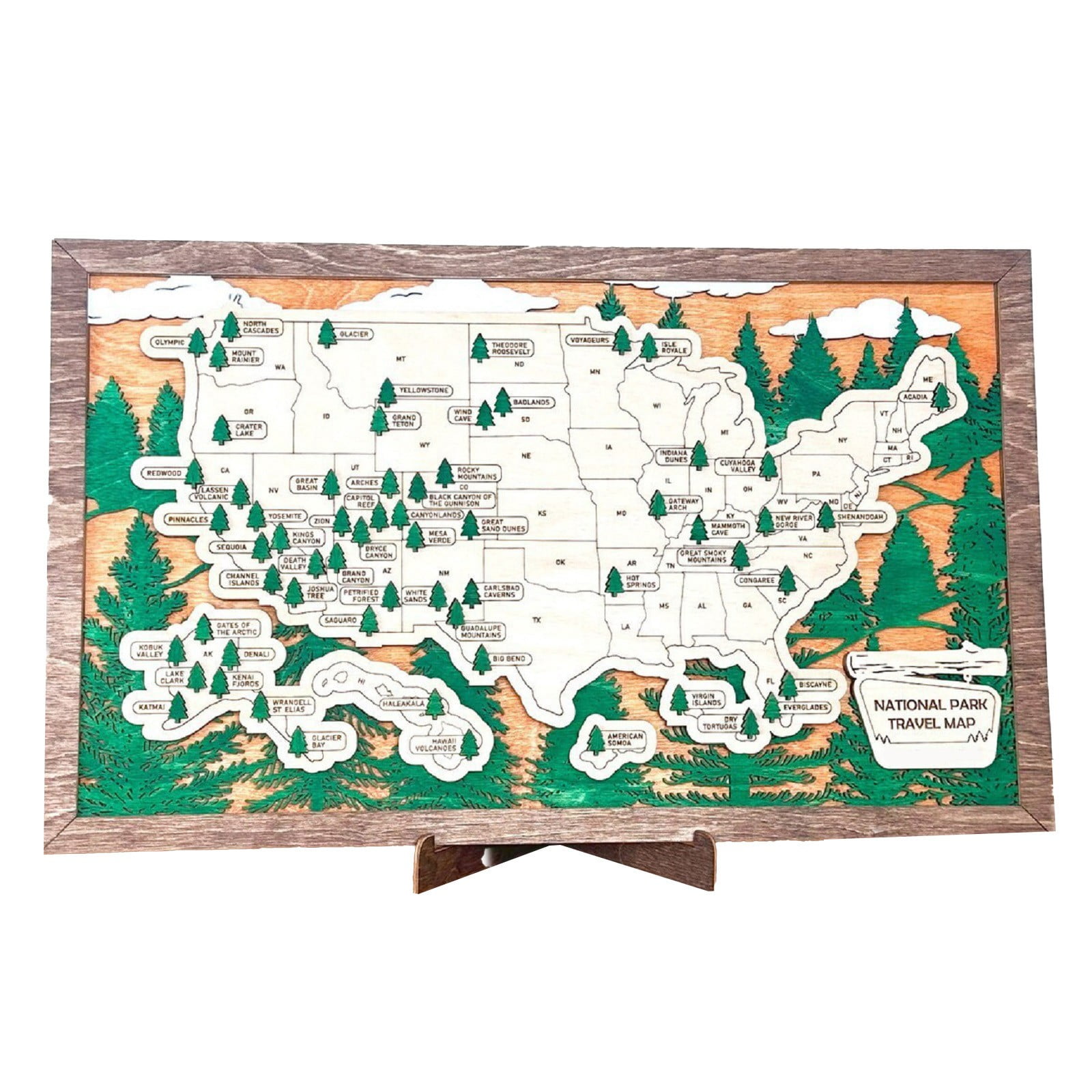 National Park Map，USA National Parks Wooden Wall Map - Handcrafted ...