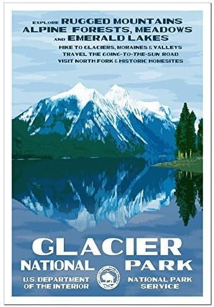National Park Posters Glacier National Park, Add Some Retro Flair To ...