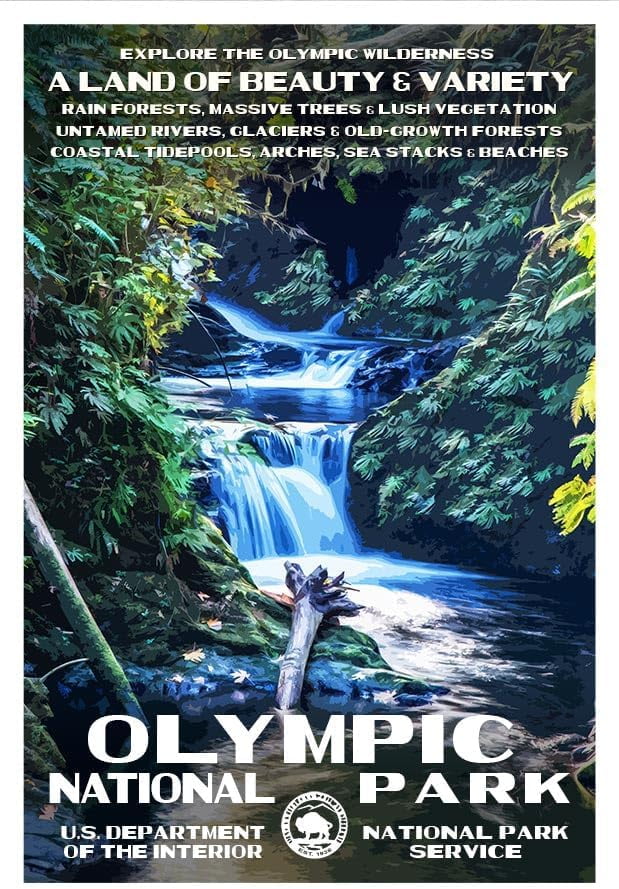 National Park Posters Olympic National Park, Add Some Retro Flair To ...